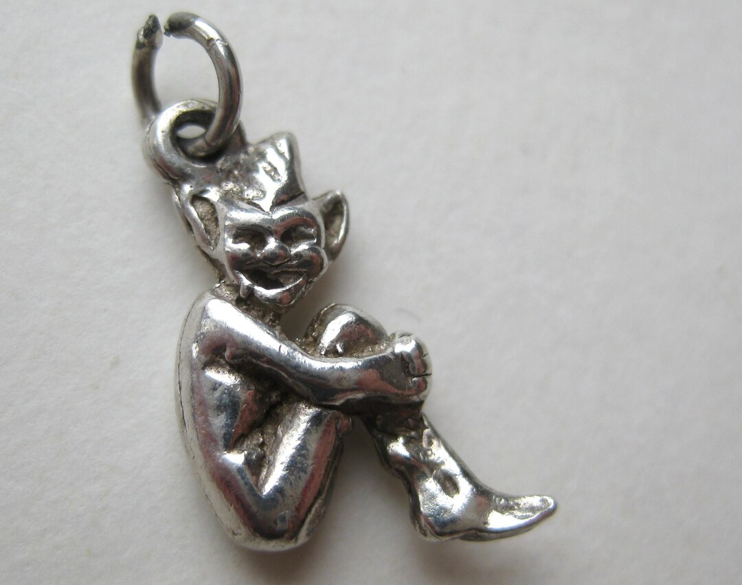 Vintage Charm Sterling Silver Cornish Pixie Elf Good Luck Lucky ...