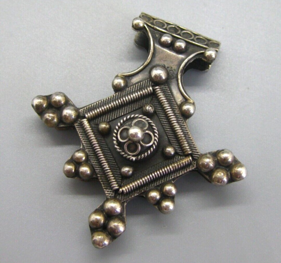 Vintage Berber Sterling Silver Cross Boghdad Necklace Pendant - Etsy