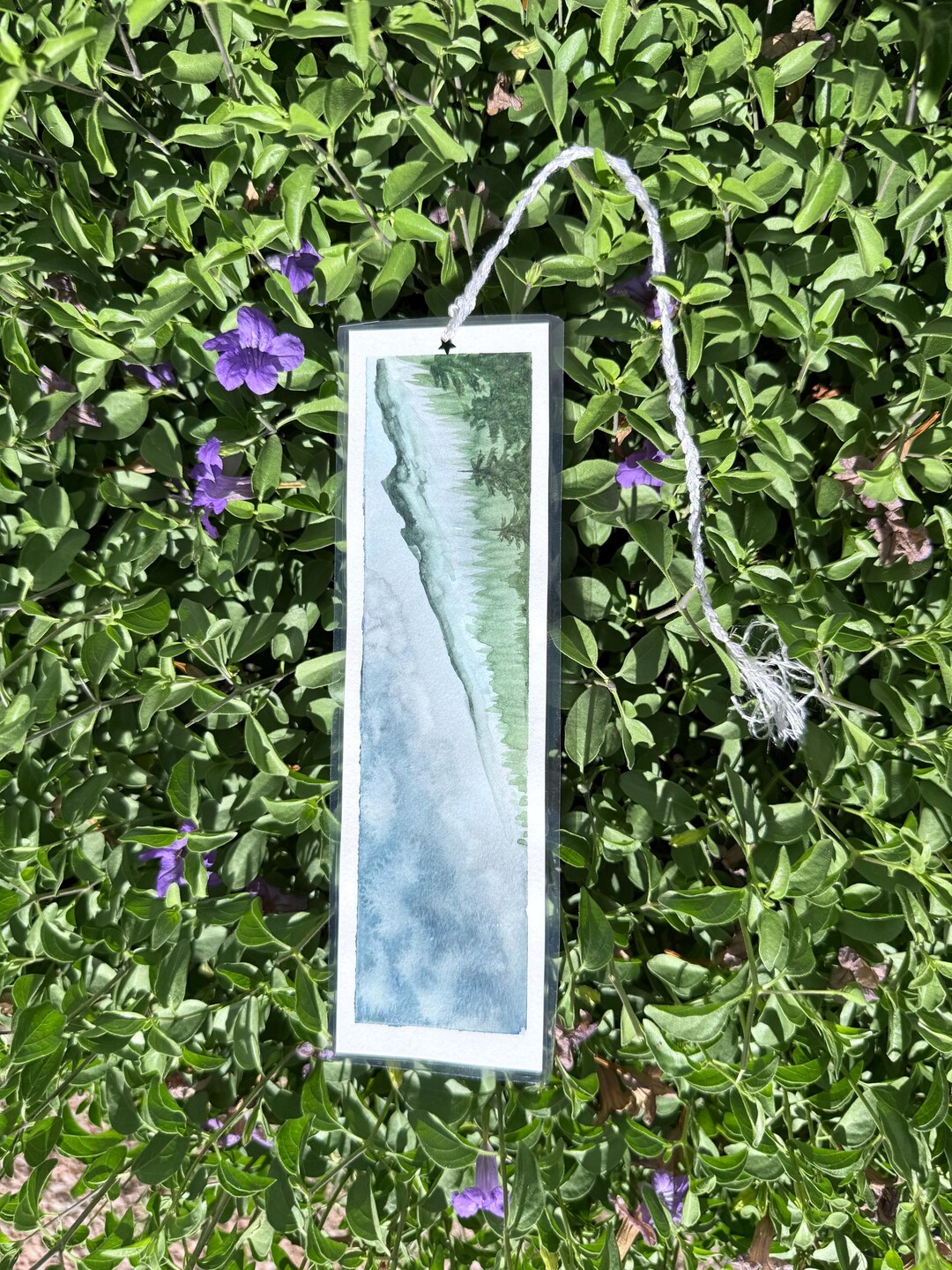 Hand-painted Mountain River Bookmark – Original Watercolor Landscape ...