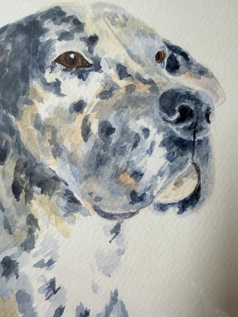 Custom Pet Portrait Watercolor Painting – Hand Painted Dog Portrait ...