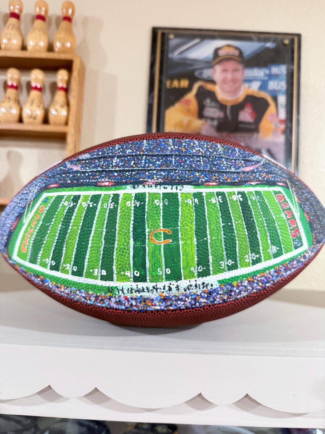 Hand-painted Custom Football – Acrylic Stadium Art – Unique NFL Fan ...