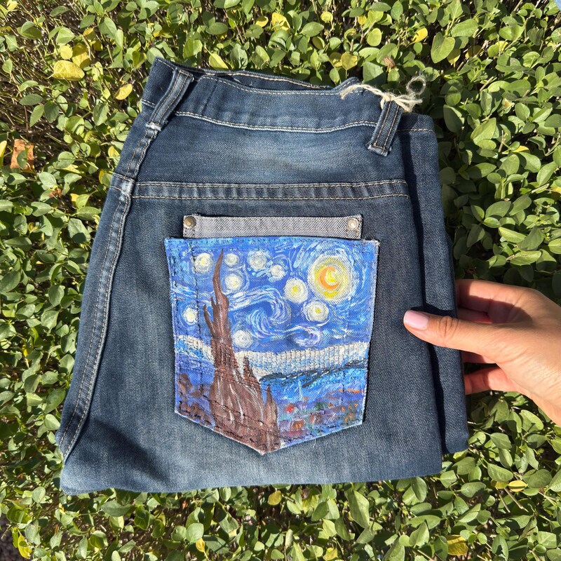 Hand Painted Jeans - Etsy