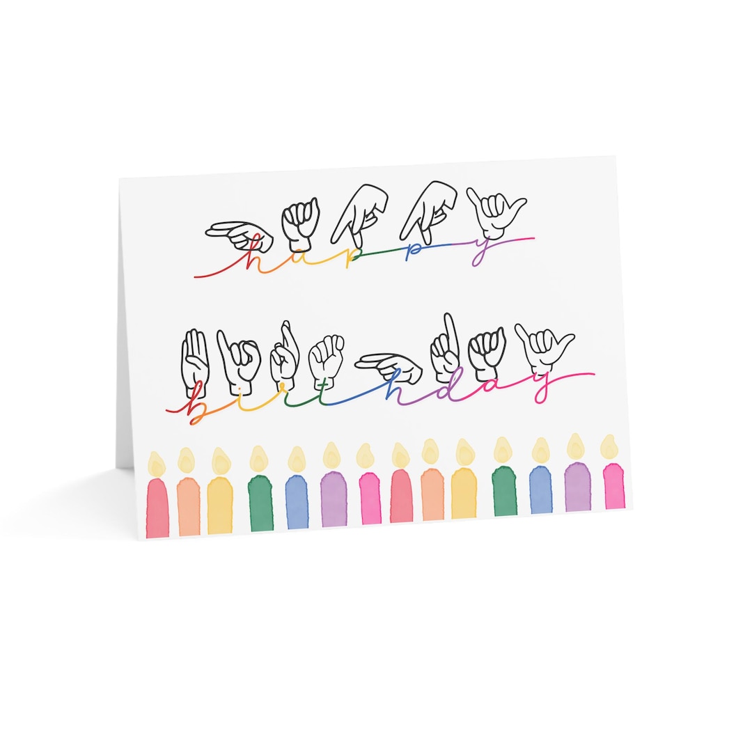 ASL Finger Spelling Birthday Card Greeting Cards | 1 10 30 50pcs - Etsy