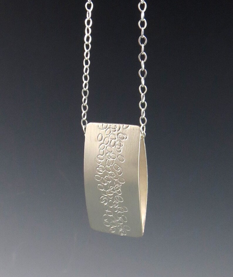 Zen Silver Rectangular Reversible Textured Pendant, "pebble Path and ...