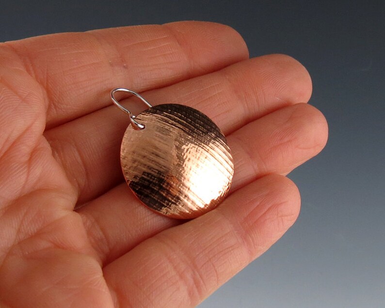 Simple Textured Round Copper Earrings - Etsy