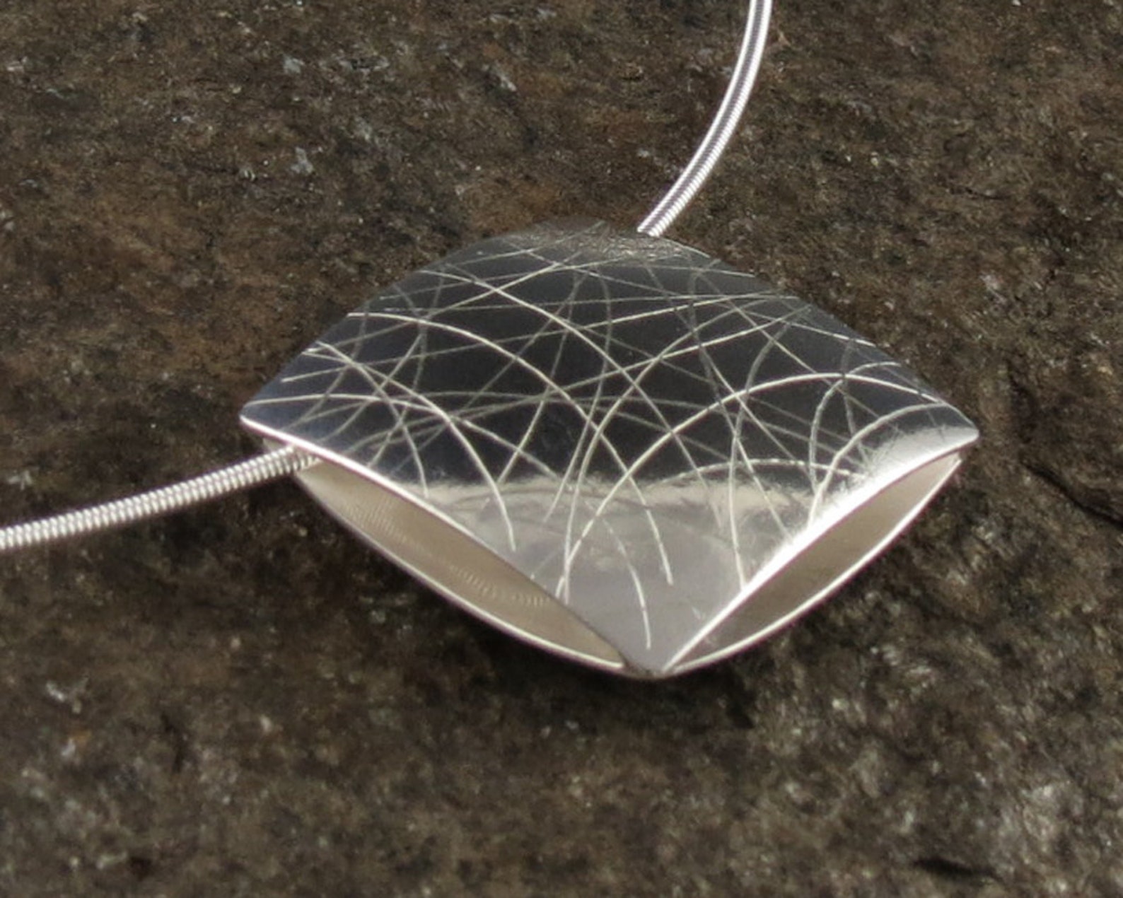 Zen Silver Reversible Pendant pebble Path - Etsy