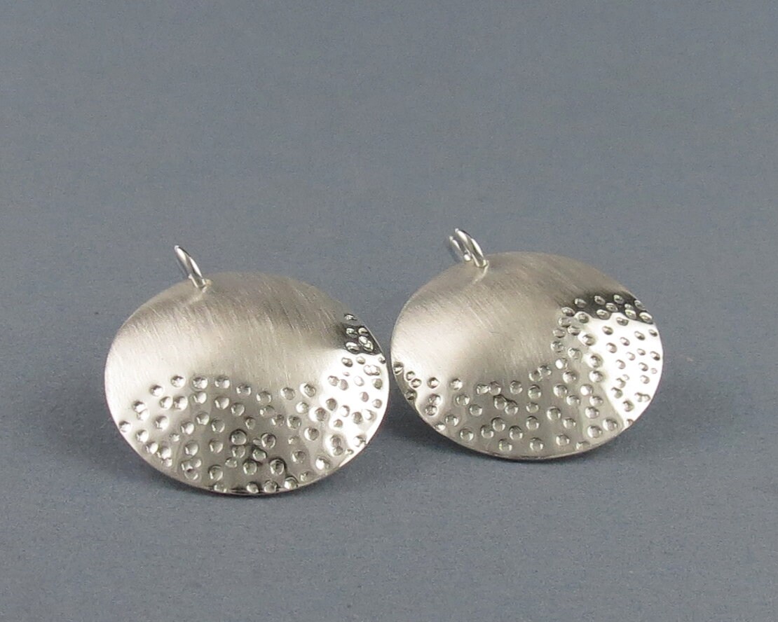 Zen Silver Small Round Earrings round Sand - Etsy UK