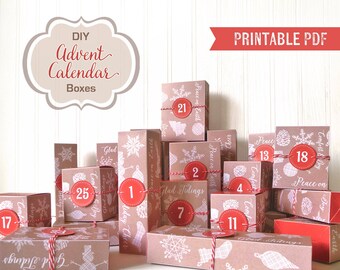 Advent Calendar Printable Christmas Village Boxes PDF | Etsy