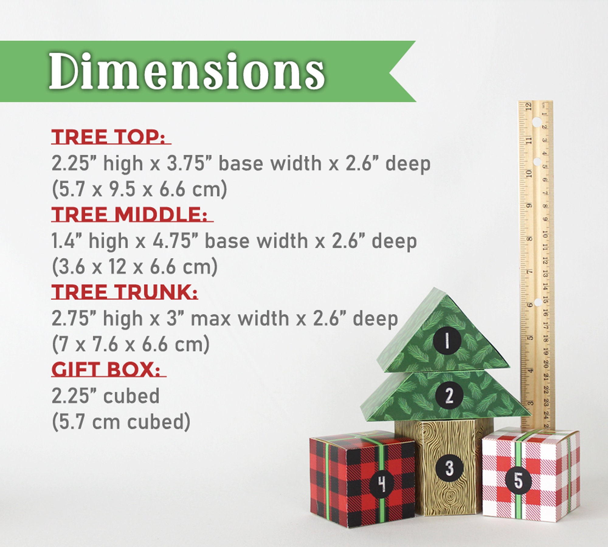 Advent Calendar Printable PDF DIY Stackable Christmas Trees | Etsy Canada