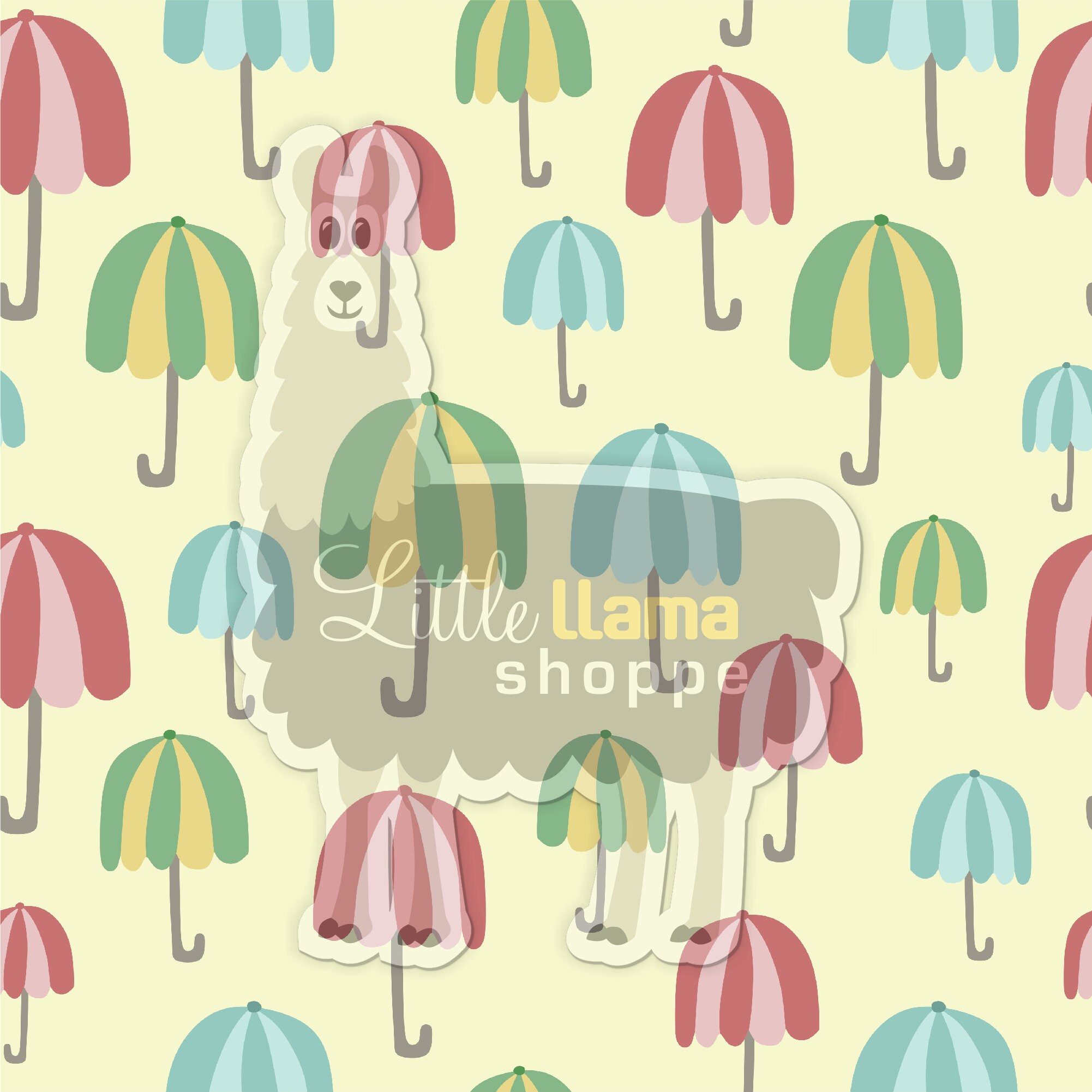 Spring Digital Paper, Sunshine, Birds, Umbrellas, Rain Clouds Seamless ...