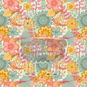 Floral Digital Papers, Seamless Floral Digital Backgrounds, Retro ...