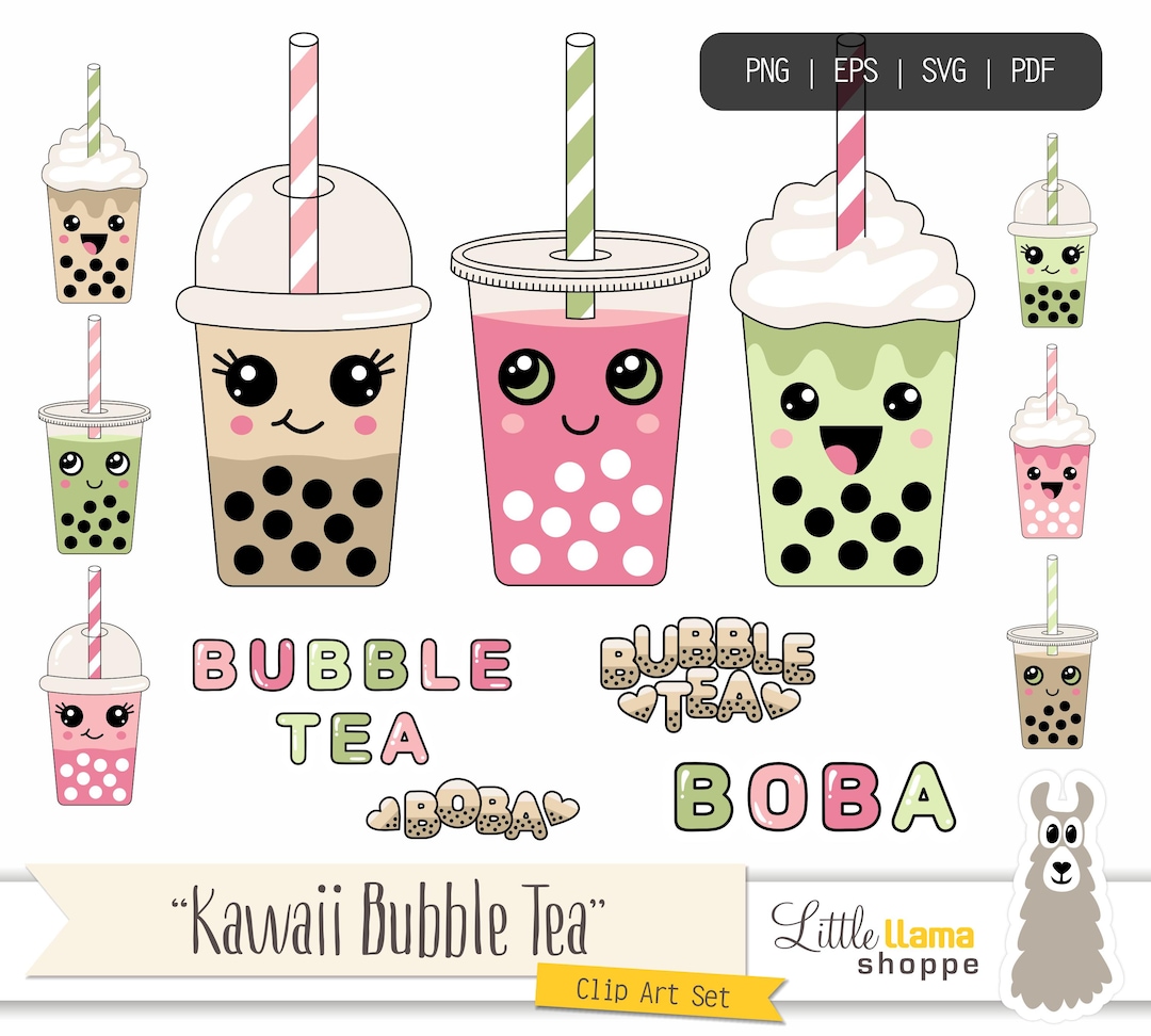 Kawaii Boba Clipart: Bubble Tea Graphics, PNG SVG EPS (commercial Use ...