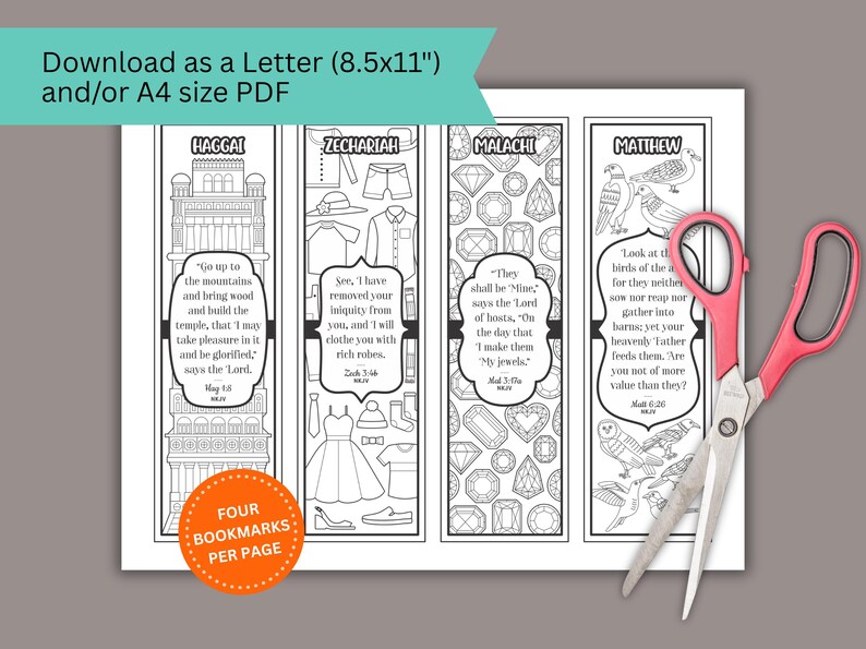 Books of the Bible Bookmarks: 66 Coloring Markers (PDF) - Etsy