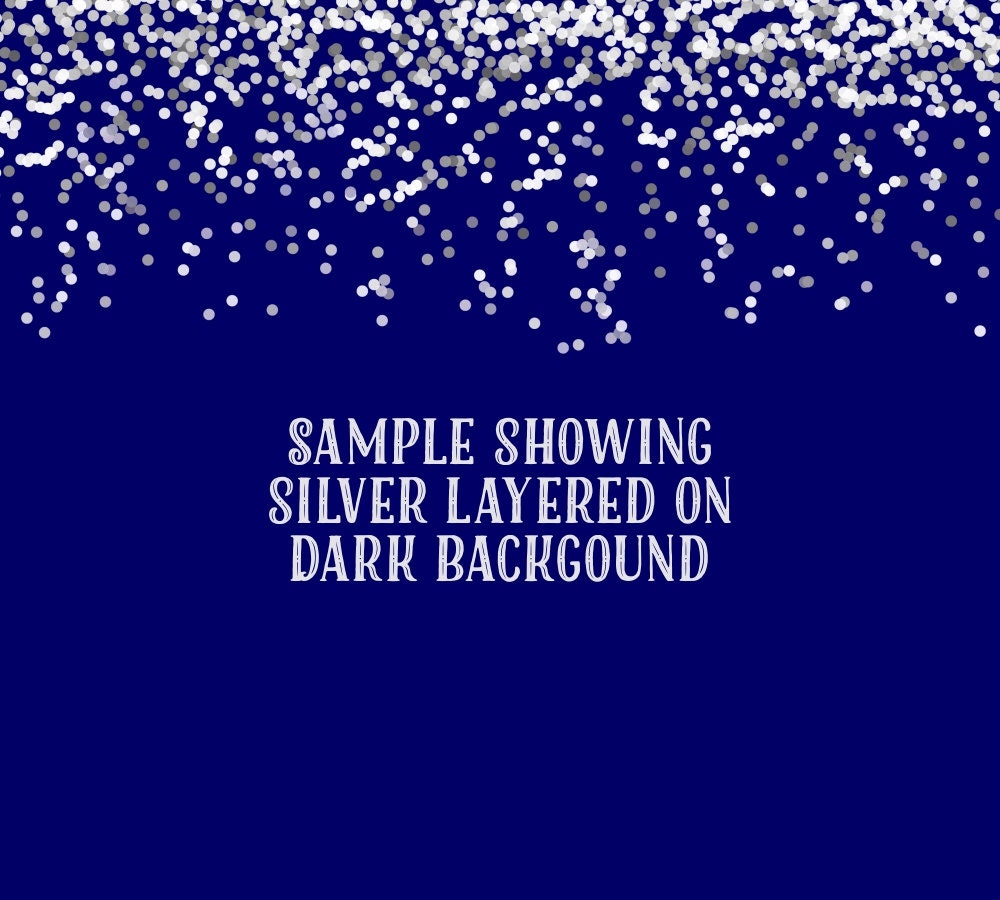 Confetti Border Clip Art Gold Glitter Border Clipart Silver - Etsy