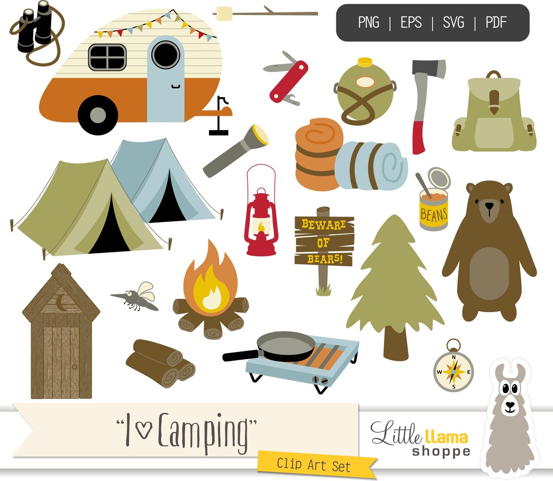 Camping Clipart, Backpacking Clip Art, Camp Clipart, Hiking, Outdoors ...