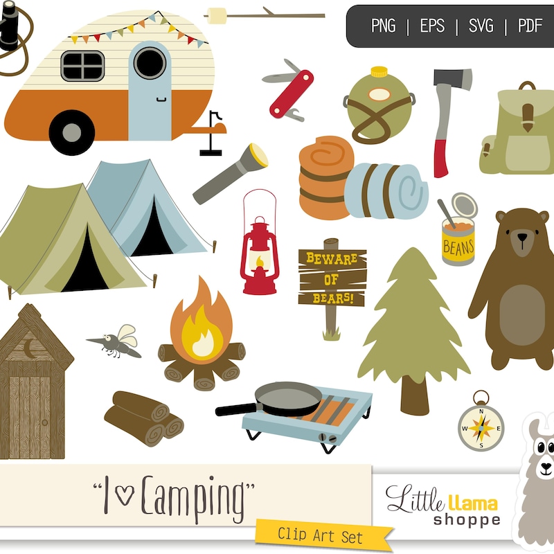 Camping Clipart - Etsy