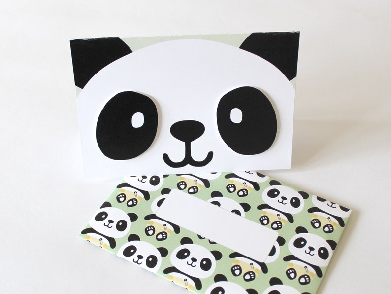 Baby Panda Card Printable Handmade Greeting Card & Matching | Etsy