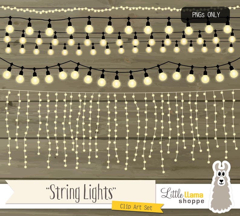 Fairy Lights Clipart, Wedding String Lights (digital Download) - Etsy