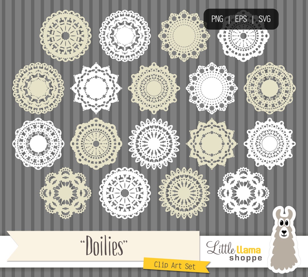 Doily Clip Art, Lace Doilies Clipart, White Lace Doilies Vector Clipart ...