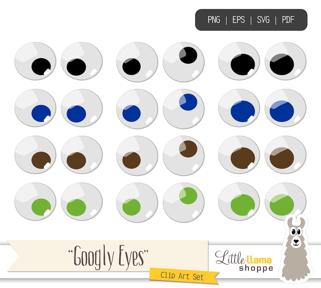 Googly Eyes Clipart: SVG PNG Graphics, Commercial Use (digital Download ...