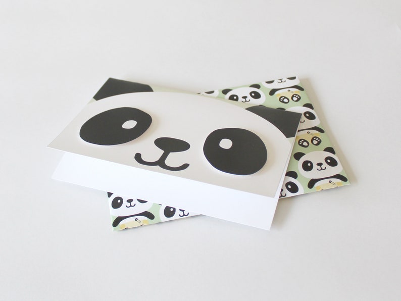 Baby Panda Card Printable Handmade Greeting Card & Matching - Etsy