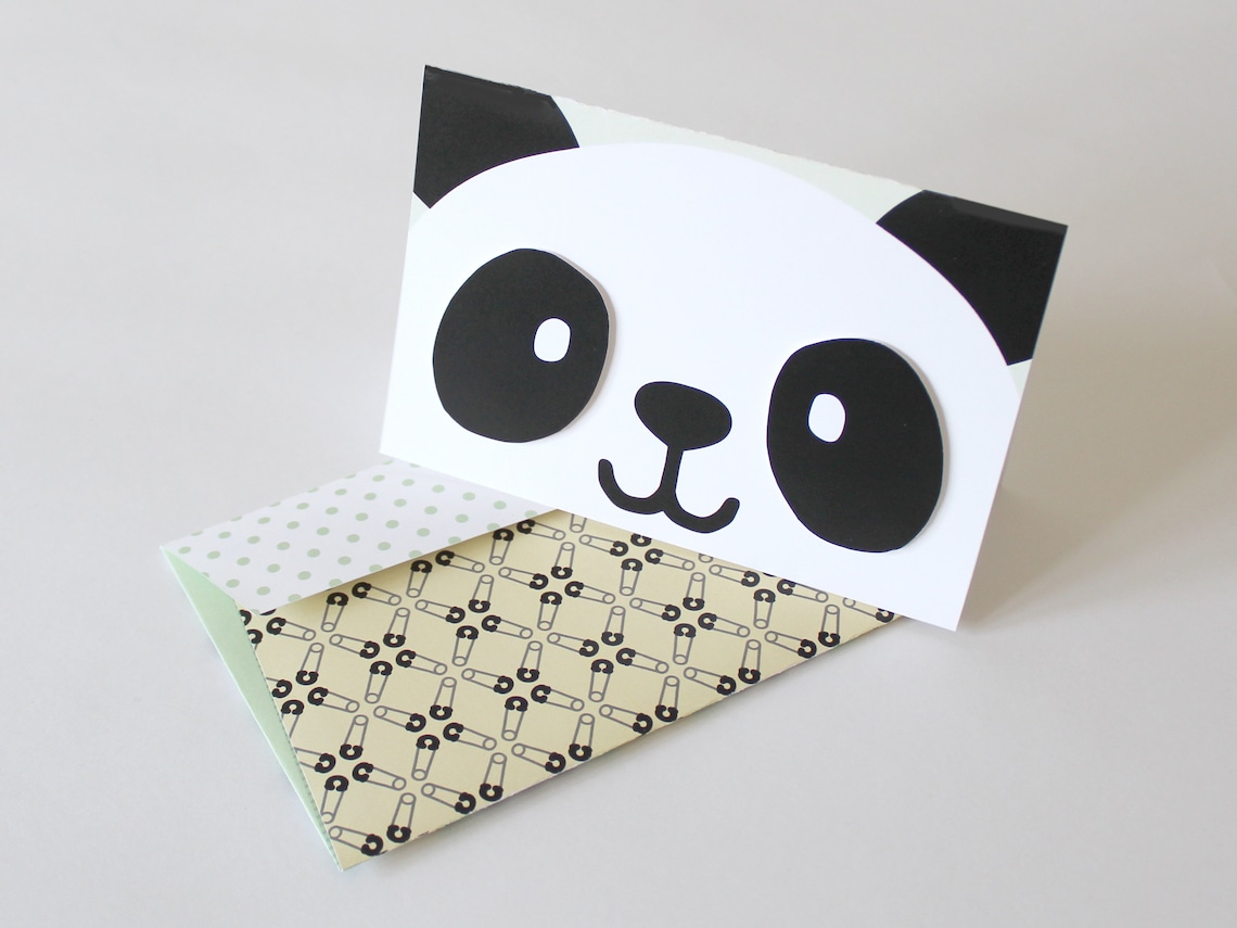 Baby Panda Card Printable Handmade Greeting Card & Matching | Etsy