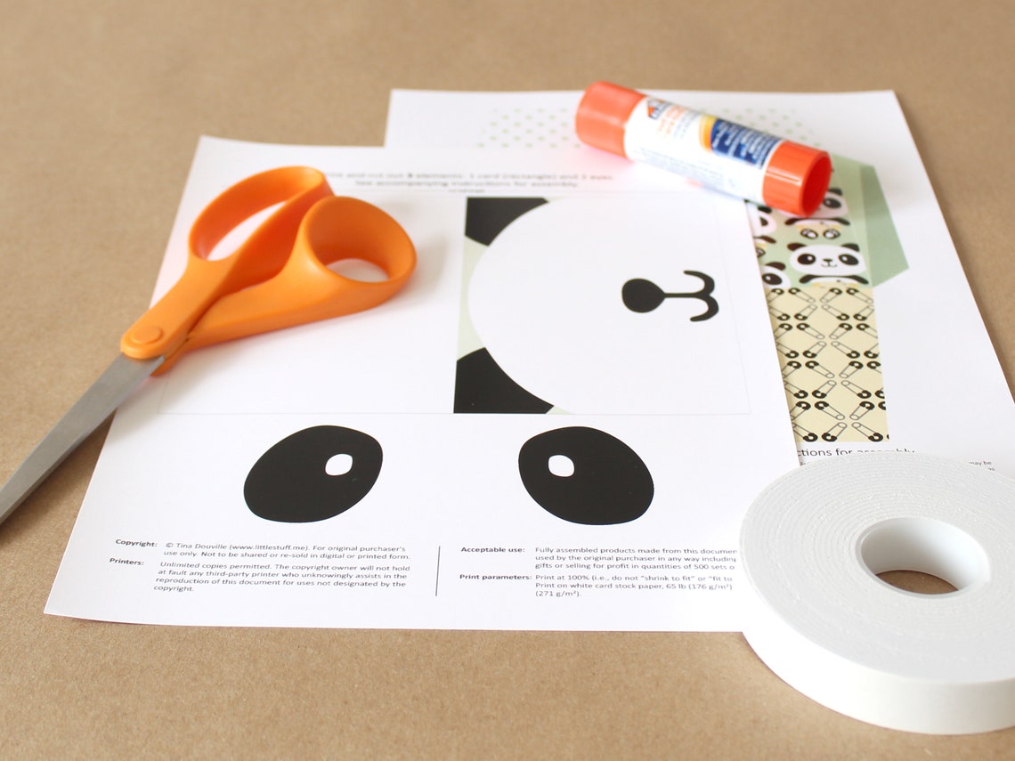 Baby Panda Card Printable Handmade Greeting Card & Matching | Etsy