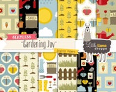 Gardening Digital Paper Garden Digital Scrapbook Paper Pack - Etsy