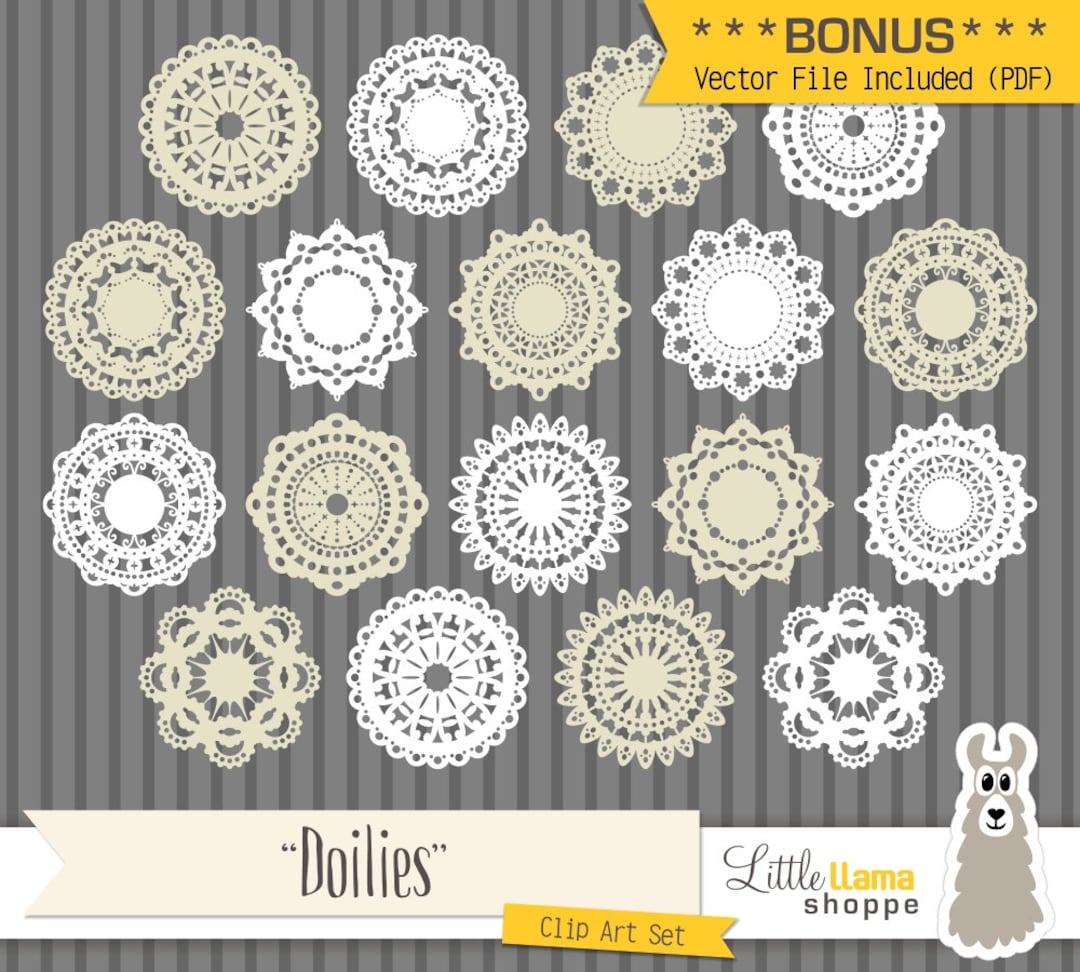 Doily Clip Art Lace Doilies Clipart White Lace Doilies - Etsy México