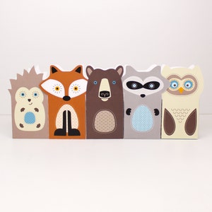 Printable Woodland Favors, Forest Party Favour Boxes, Fox Owl Raccoon ...
