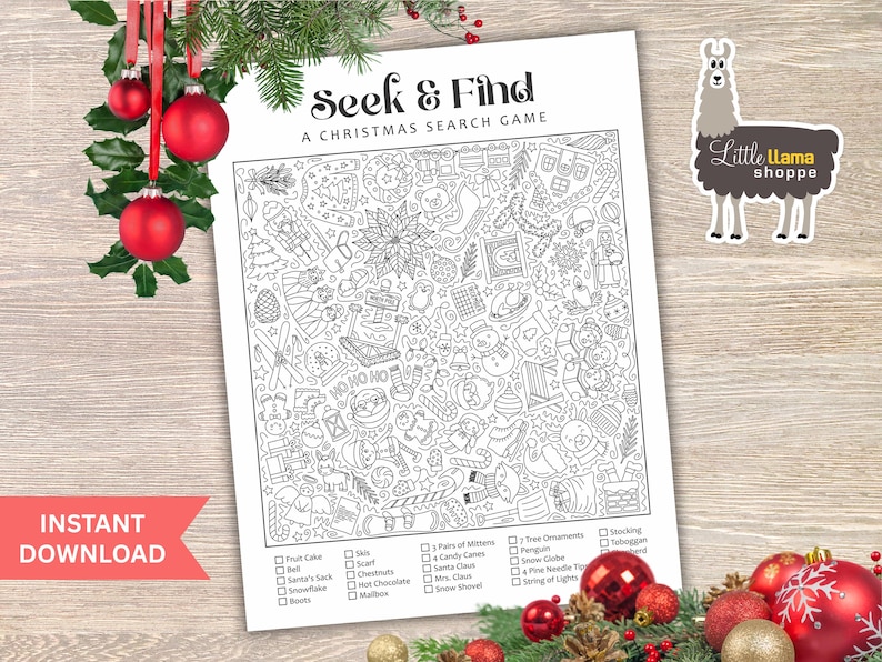 Christmas Hidden Object Search and Find | Printable Activity (digital ...