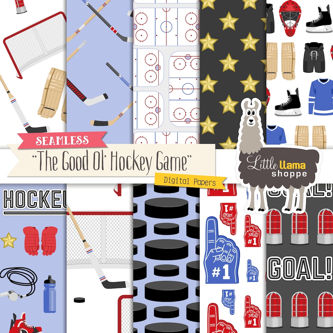 Ice Hockey Digital Pattern Paper | Hockey Surface Patterns | Seamless ...