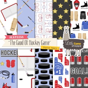 Ice Hockey Digital Pattern Paper | Hockey Surface Patterns | Seamless ...