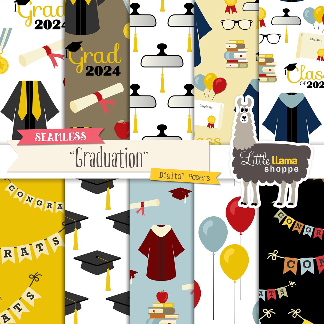 Graduation Digital Papers Grad Surface Patterns Seamless - Etsy
