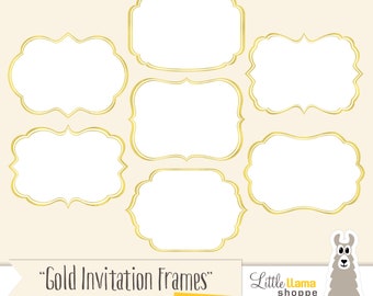 Gold Edge Frames Clipart, Vintage Antique Fancy Frame Clip Art, Gold ...