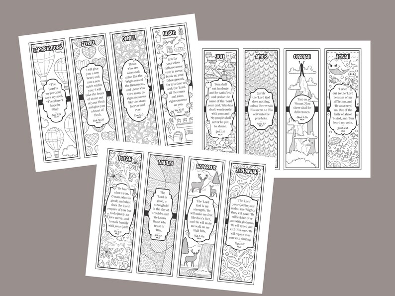 Books of the Bible Bookmarks: 66 Coloring Markers (PDF) - Etsy
