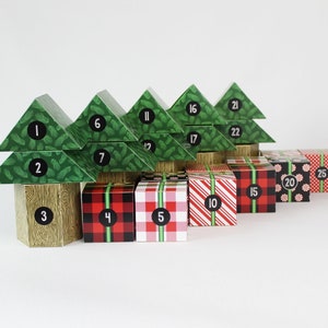 Advent Calendar Printable PDF, DIY Stackable Christmas Trees and Gift ...