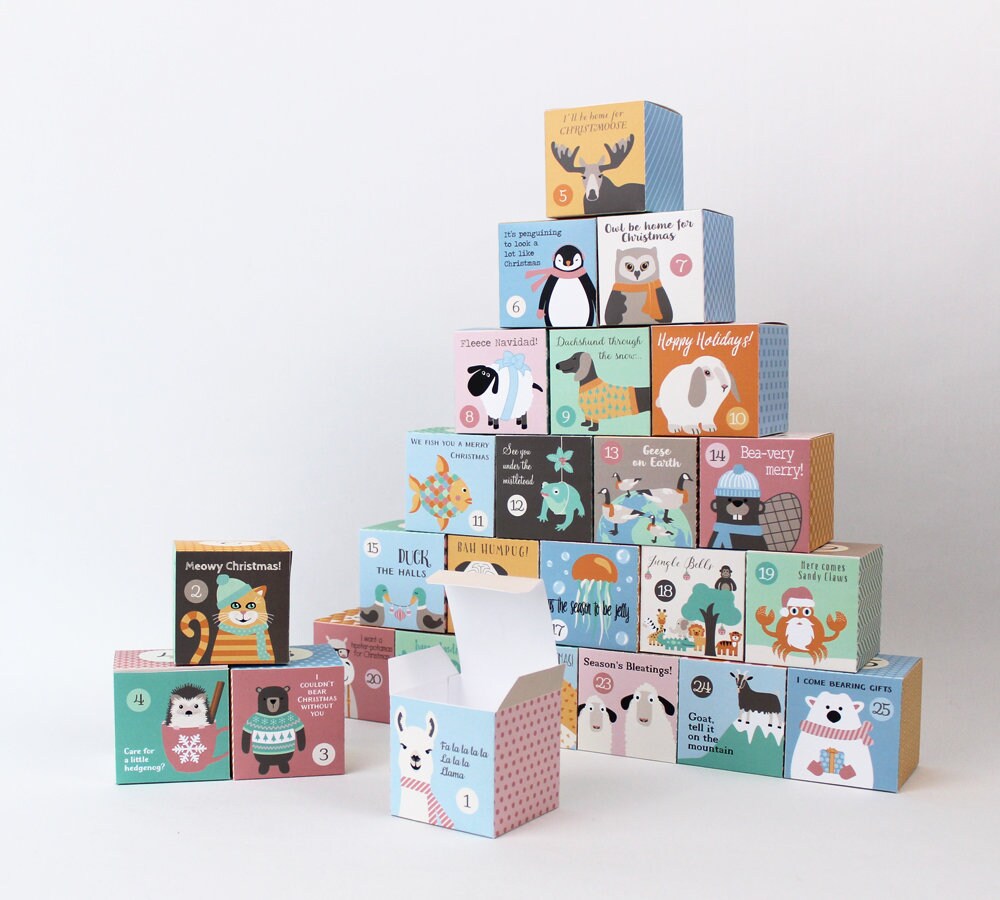 Advent Calendar for Kids, Funny Animal Memes, Christmas Themed Animal ...