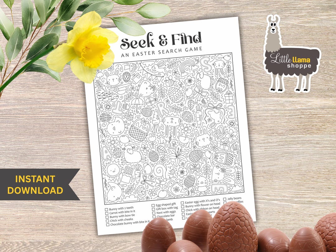 Easter Hidden Object Search and Find | Printable Activity (digital ...