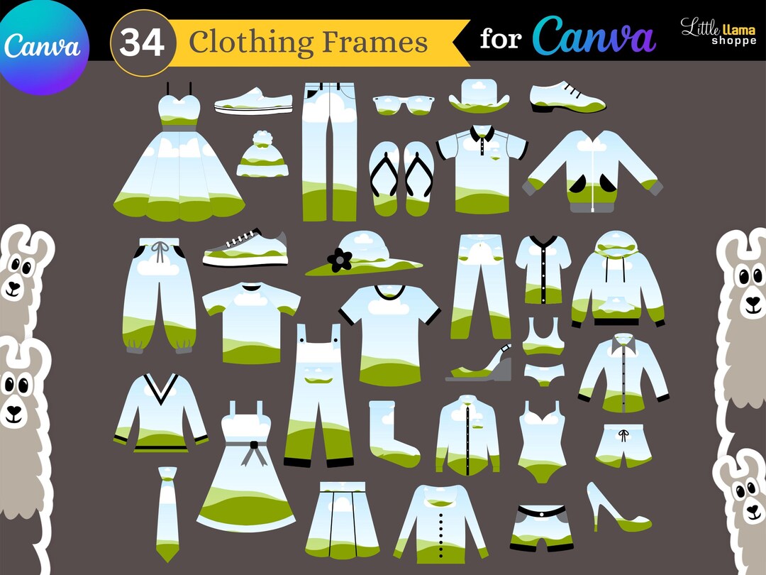 Canva Clothing Frames: Drag & Drop Apparel Templates (commercial Use ...