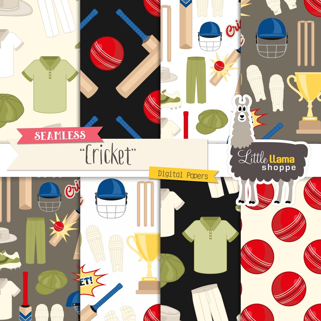 Cricket Digital Paper | Seamless Sport Surface Patterns (digital ...