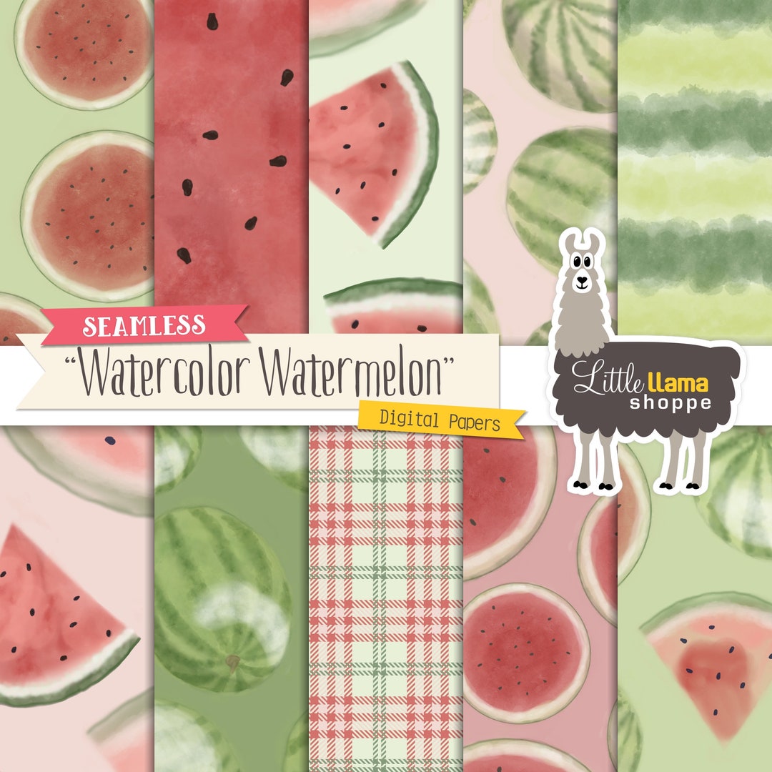 Seamless Surface Patterns, Watermelon Digital Paper, Watercolor ...