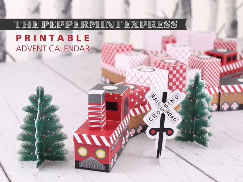 Printable Train Advent Calendar the Peppermint - Etsy