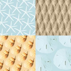 Sea Shell Digital Paper, Beach Digital Backgrounds, Seashell Scrapbook ...