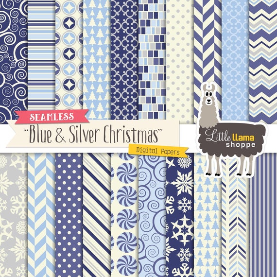 Blue Christmas Scrapbook Paper