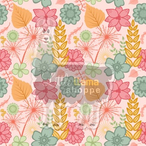 Floral Digital Papers, Seamless Floral Digital Backgrounds, Retro ...
