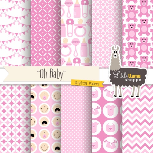 Mint and Gray Digital Paper Baby Shower Digital Paper Mint | Etsy