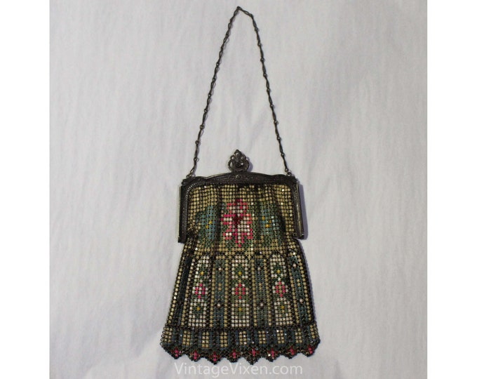 1920s Flapper Purse Authentic Antique Whiting & Davis Metal Mesh Bag ...