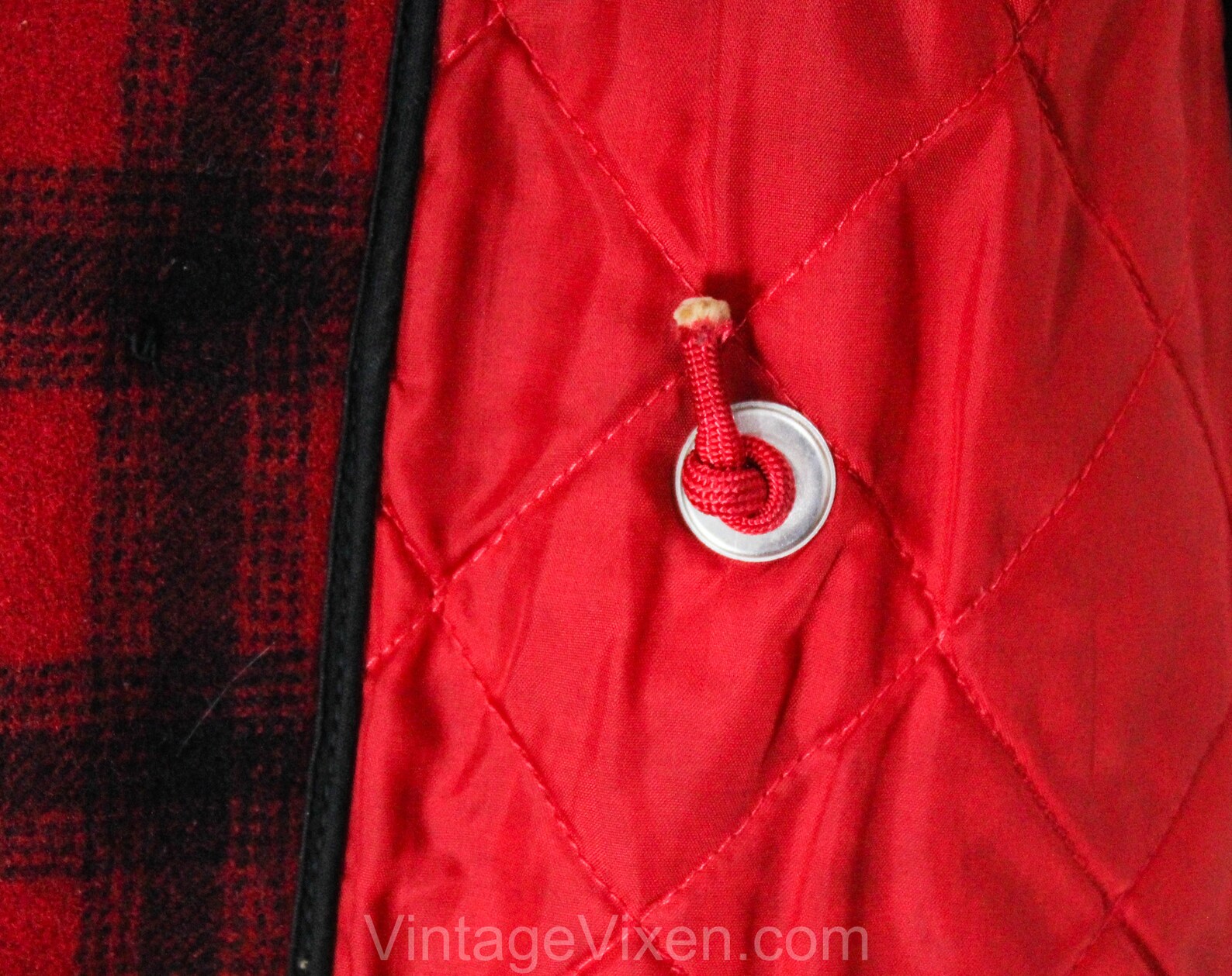 Men's Large Red Buffalo Plaid Jacket - 1950s Long Sleeve Lumberjack ...