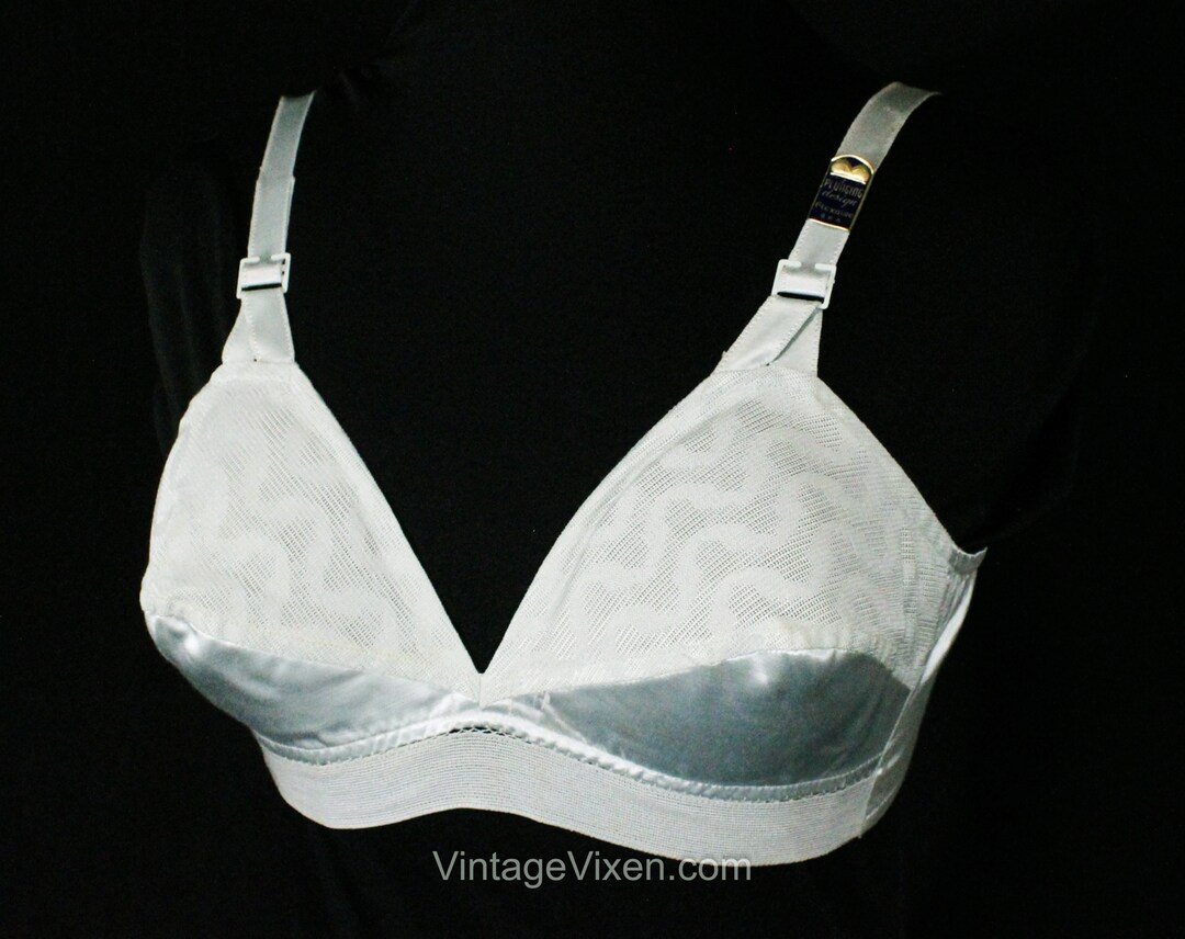 1930s Satin Bra - 34B 34C Authentic 30s Black Lingerie - Sexy Pin up ...